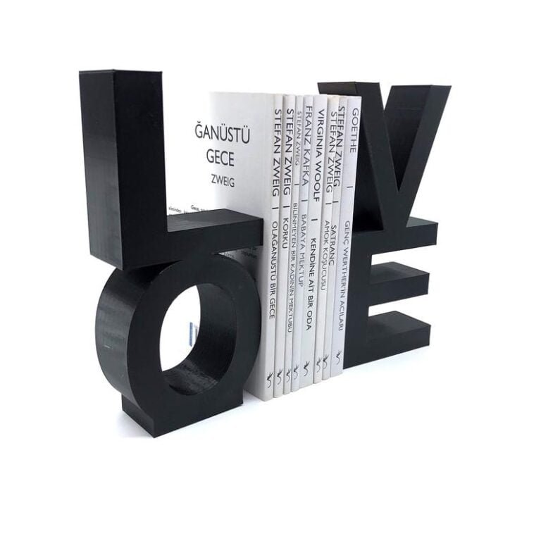 LOVE – 3D Library Bookends / Brackets Gift for Book Lovers Christmas ...