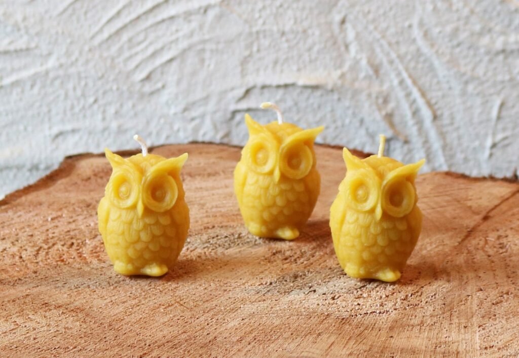 Beeswax Owl Candle Set of 3 - Makers India