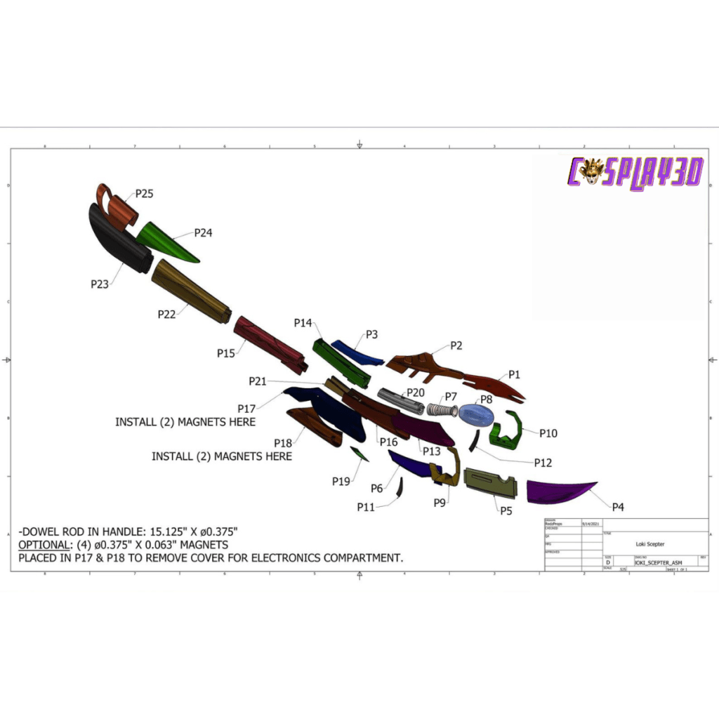 Loki Scepter Staff Marvel’s God of Mischief Cosplay Weapon – Makers India